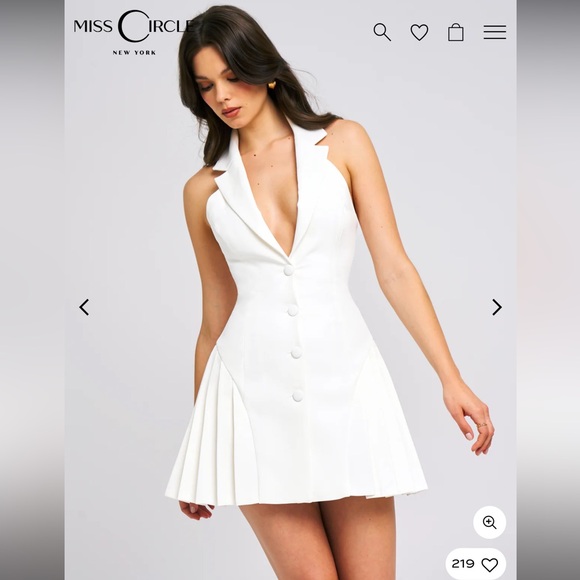 Miss Circle | Dresses | Miss Circle Reyna White Backless Pleated Mini ...